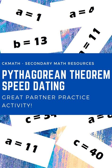 Pythagorean Theorem Speed Dating Partner Practice Activity Maths