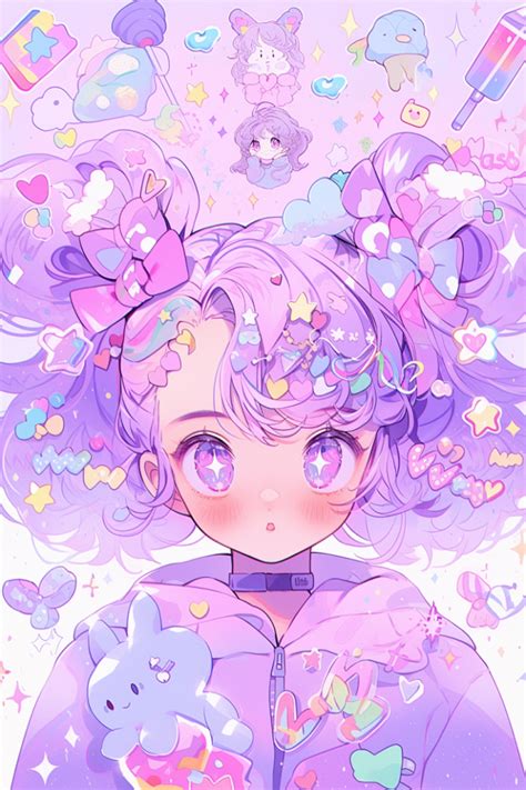 亮眼紫色活泼扁平风多巴胺女孩穿搭人物插画