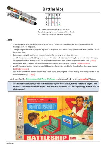 Battleships Python Teaching Resources