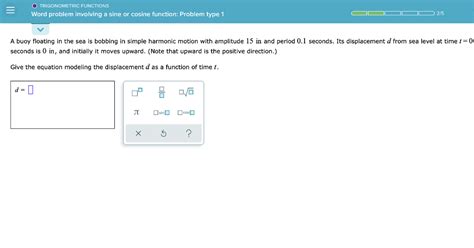 Solved O TRIGONOMETRIC FUNCTIONS C Word Problem Involving A Chegg Com