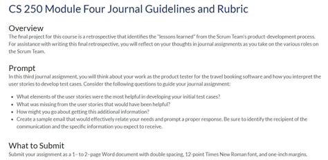 Solved CS Module Four Journal Guidelines And Rubric Chegg Com