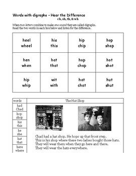 Digraph Word Sort By Super Tutor Tools Teachers Pay Teachers