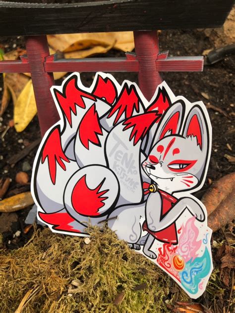 Inari Kitsune Yokai Sticker Zenko Fox Etsy
