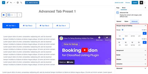 advanced tab block radius blocks documentation