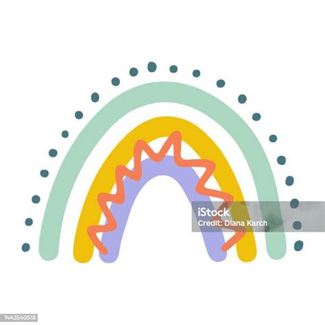 귀여운 벡터 무지개입니다 생일 초대장 또는 베이비 샤워 포스터 의류 보육 벽 예술 및 엽서를 위한 아기 디자인 0명에 대한 스톡 벡터 아트 및 기타 이미지 Istock