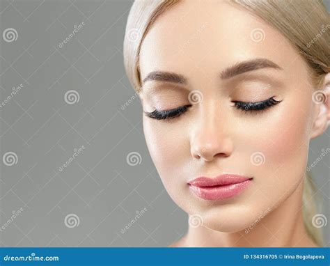 Beautiful Blonde With Long Beautiful Eyelashes And Blonde Hair