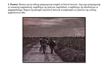 I Panuto Bumuo Ng Tig Tatlong Pangungusap StudyX