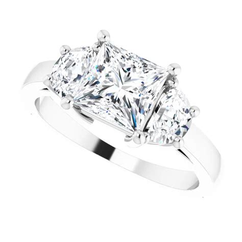 1 34 Carat Lab Grown 3 Stone Princess Cut Diamond Engagement Ring In