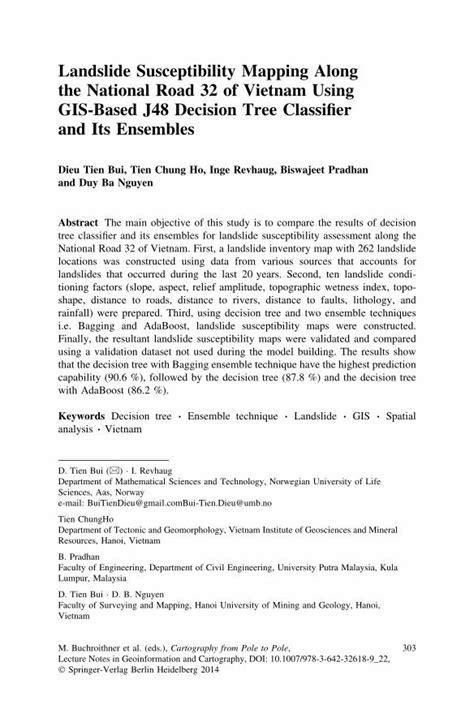 Pdf Landslide Susceptibility Mapping Along The National Road 32 Of