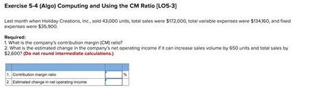 Solved Exercise 5 4 Algo Computing And Using The Cm Ratio