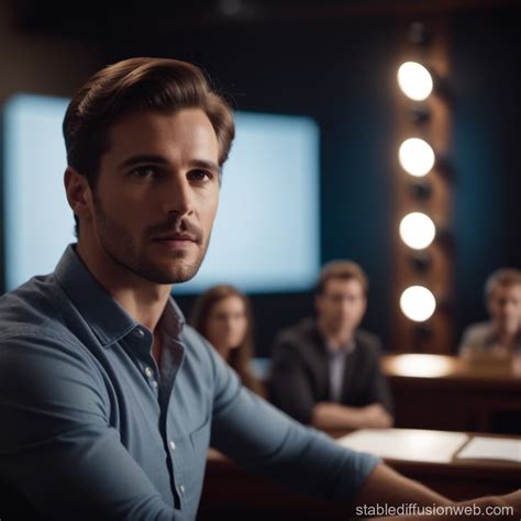 Man Teaching In Class Stable Diffusion Online