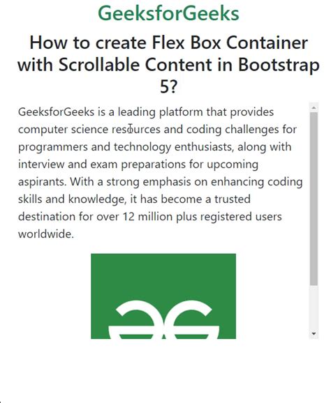 How To Create Flex Box Container With Scrollable Content In Bootstrap GeeksforGeeks