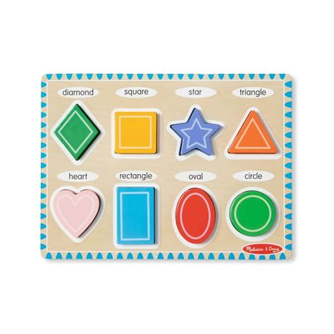 Melissa And Doug Shapes Wooden Chunky Puzzle 8 Pcs Fsc Certified