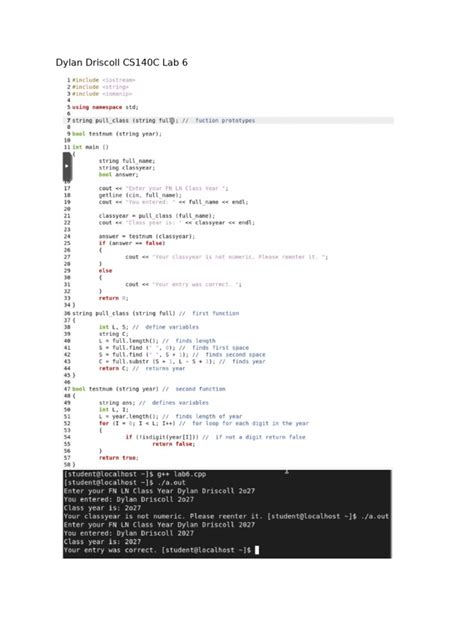 Dylan Driscoll Cs140c Lab 6 Pdf