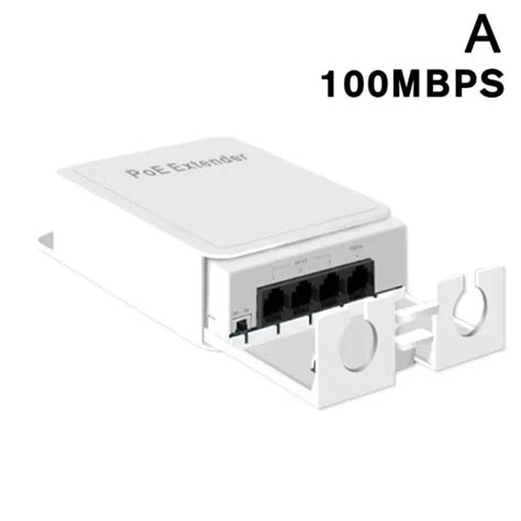 4 Port Gigabit Poe Passthrough Switch Ethernet Extender Up To 100 1000mbp Hot μν 27 79