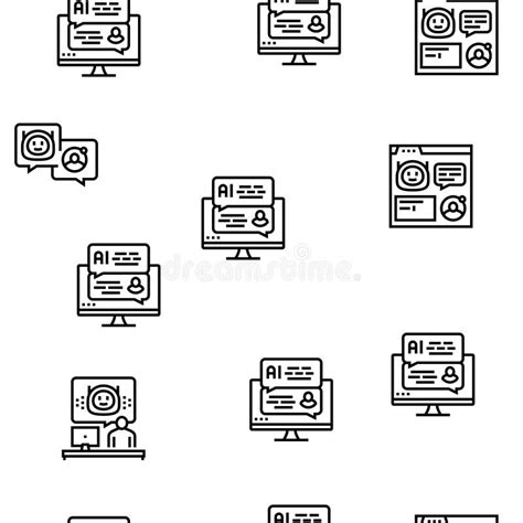 Chat Bot Robot Service Online Vector Seamless Pattern Stock Vector
