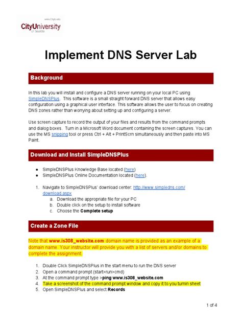 Assignment Week3 Design And Implement Dns Server Pdf Domain Name System Internet Protocols