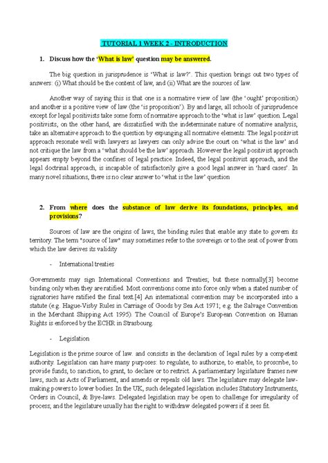 Tutorial 1 Week 2 Introduction Tutorial 1 Week 2 Introduction Discuss How The ‘what Is Law