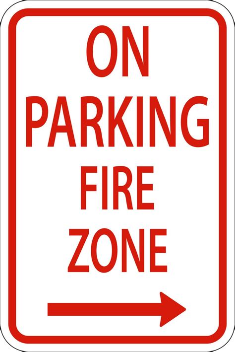 No Hay Zona De Fuego De Estacionamiento Signo De Flecha Derecha Sobre