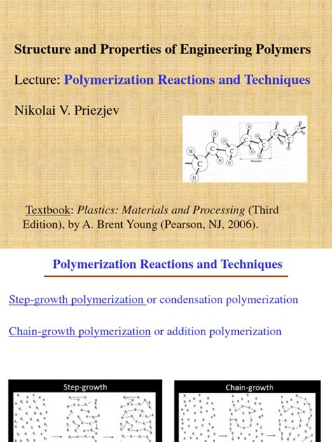 Polymerization Reactions And Techniques Pdf Polymerization Polymers