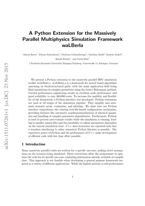Pdf A Python Extension For The Massively Parallel Multiphysics