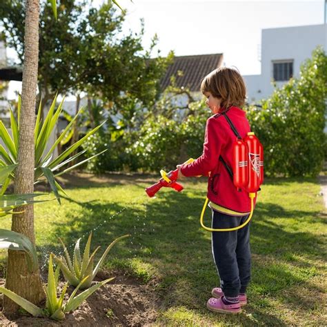 Relaxdays 10027680 Feuerwehr Wasserspritze 25 L Wassertank 5 M