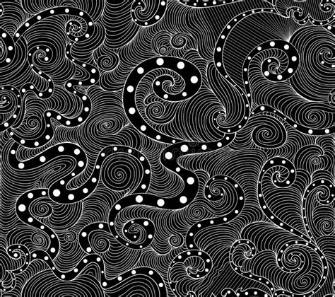 Magic Abstract Vector Seamless Pattern With Doodles Curling Lines