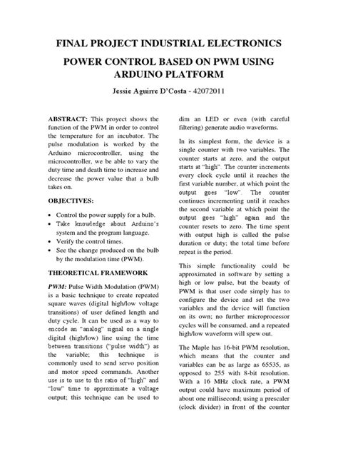 Pwm Using Arduino Pdf Electricity Electromagnetism