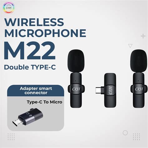 Ciji Mikrofon Nirkabel Mic Portabel Audio Video Pembuatan Rekaman Live Broadcast Wireless