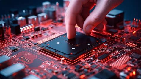 Premium AI Image Microchip Manual Connecting To Microcontroller Top View On Engeneer Hands