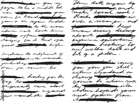 Vintage Written Document Longhand Cursive Handwriting Messy With Crossed Out Parts Completely
