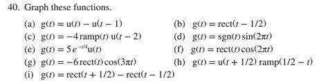 Solved 40 Graph These Functions A Gtut U1 1 C
