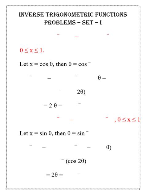 Inverse Trigonometric Pdf Geometric Measurement Euclid