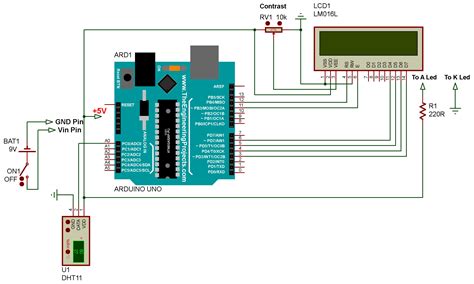 dht11 temperature sensor and 16x2 arduino uno kuman uno