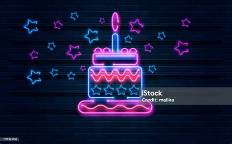 생일 네온 사인 벡터 디자인 요소 라이트 배너 발표 네온 간판 밤 네온 Advensing 벡터 일러스트레이션 0명에 대한 스톡 벡터 아트 및 기타 이미지 Istock