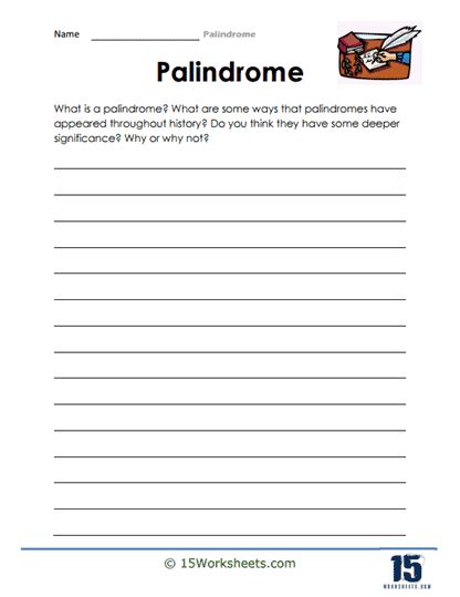 Palindromes Worksheets 15