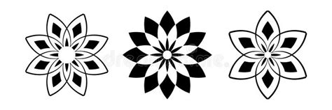 Abstract Geometric Radial Circle Patterns Design Elements Set Stock