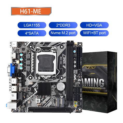 H61 ME Mini ITX Motherboard LGA 1155 Suporte NVME M 2 E Wi Fi Portas Bluetooth