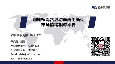 铜期权隐含波动率再创新低,市场情绪相对平稳 铜期权隐含波动率再创新低,市场情绪相对平稳