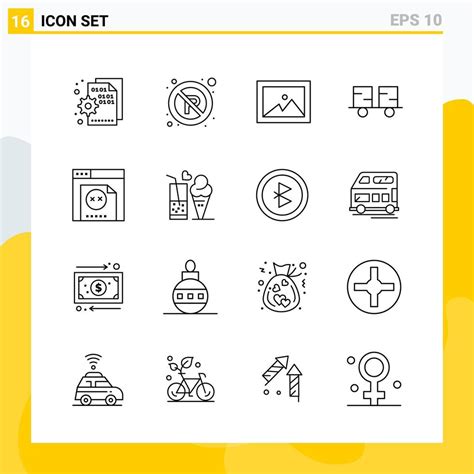 Collection Of 16 Universal Line Icons Icon Set For Web And Mobile 14711705 Vector Art At Vecteezy