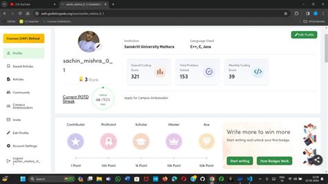 Sachin Mishra On Linkedin Profile On Geeksforgeeks