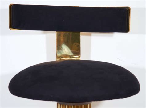 Pair Of Mid Century Solid Brass Bar Stools At 1stdibs