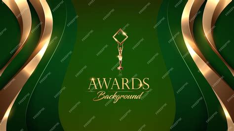 녹색과 금색 배경입니다 수상 배경 럭셔리 그래픽 현대 추상 템플릿 디자인입니다 프리미엄 벡터
