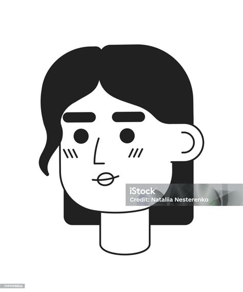 똑 바른 목 길이 머리를 가진 여자 단색 플랫 벡터 캐릭터 머리 사람 얼굴에 대한 스톡 벡터 아트 및 기타 이미지 사람 얼굴 2차 도형 단발 머리 Istock