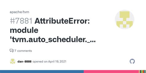 Attributeerror Module Tvmautoschedulerffiapi Has No Attribute Randommodel · Issue