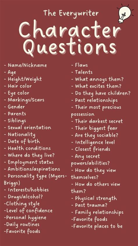 Best 12 Character Questions Writing Tips And Advice For Creative Writers