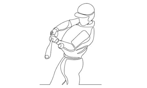Minimalist Illustration Of A Baseball Player Batting Jiffy Designs