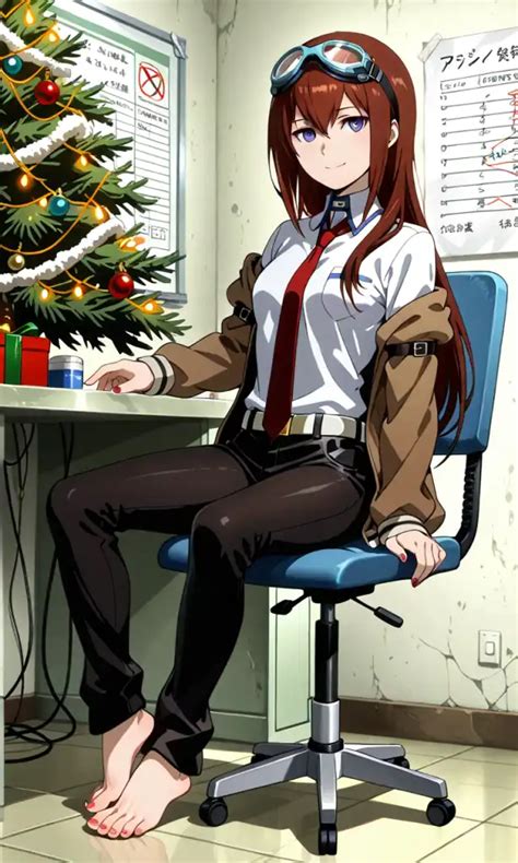 Christmas Cheer With Makise Kurisu Ai Art Pixai
