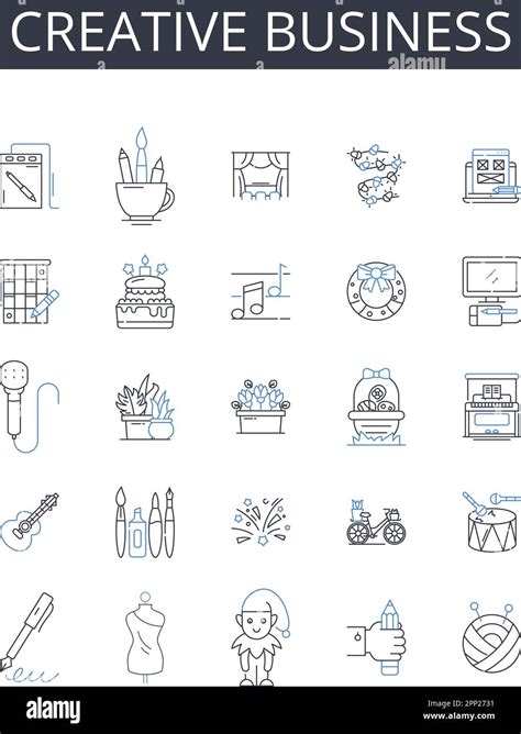 Creative Business Line Icons Collection Bounty Abundance Crop Harvesting Gather Yield