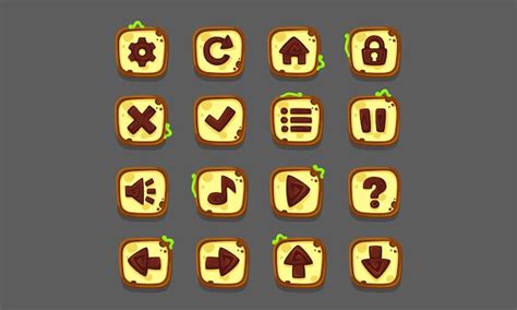 premium vector set of ui elements for 2d games and apps jungle game